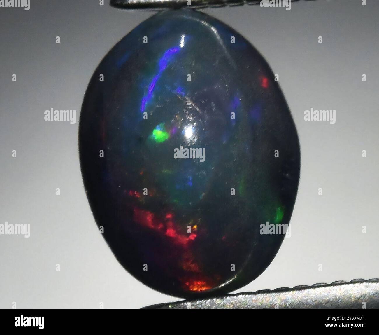 Iridescent Black Opal Gemstone Glimmering with Vibrant Colors Stock ...