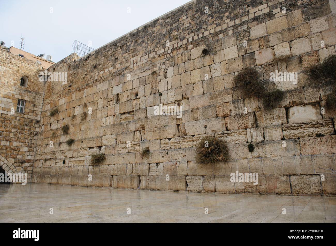 Panoramic view of the Western Wall in the Old City of Jerusalem, in a ...