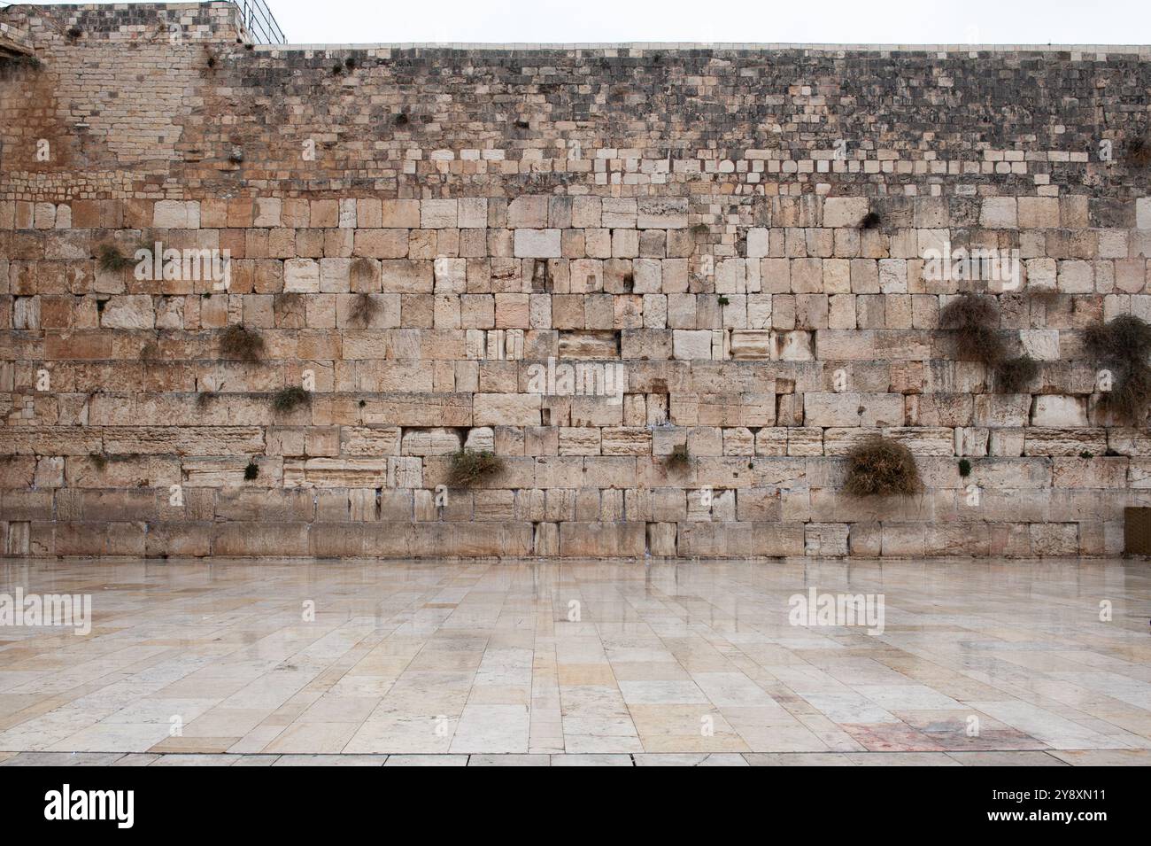 Panoramic view of the Western Wall in the Old City of Jerusalem, in a ...