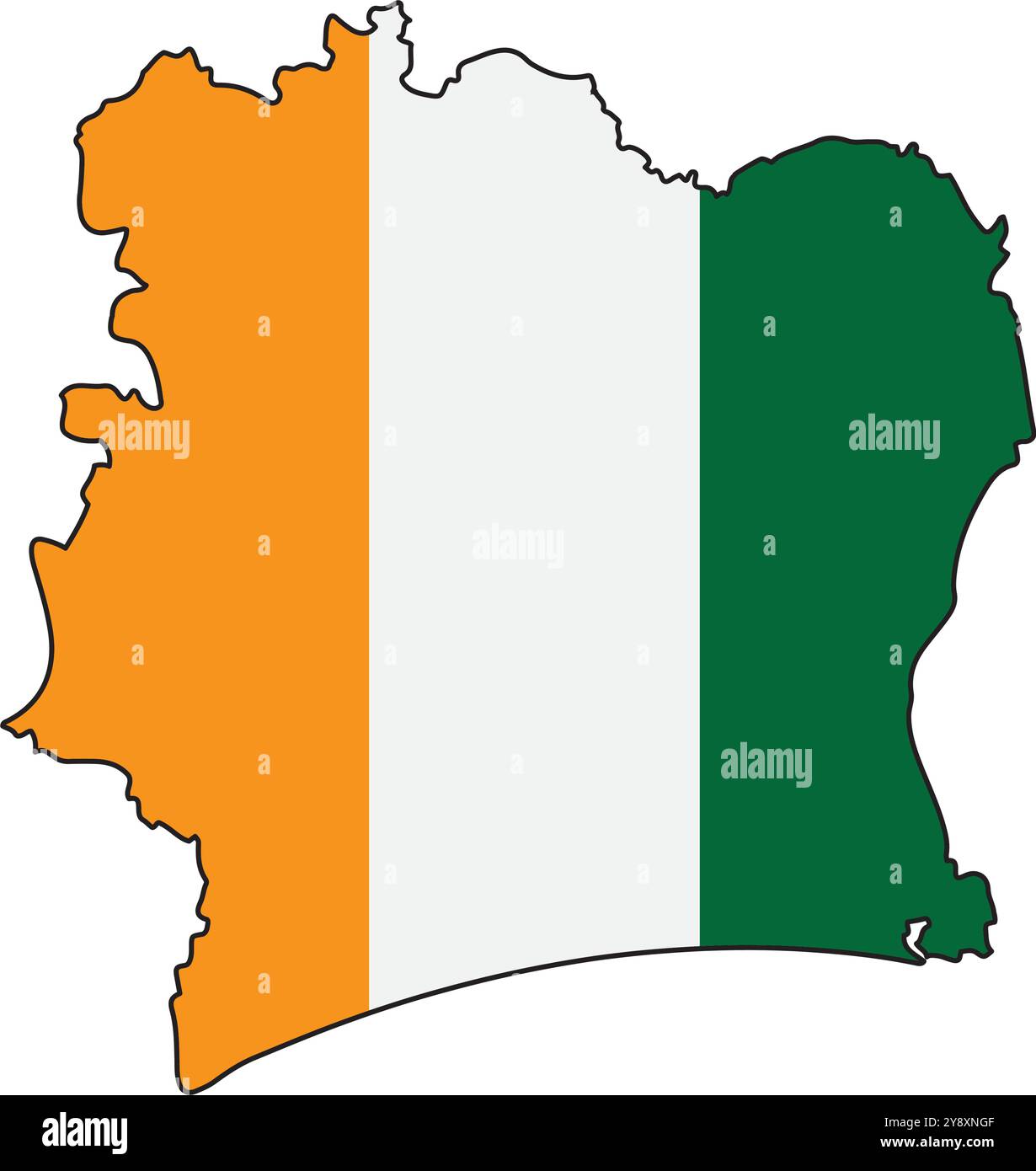 Ivory Coast region map vector illustration design Stock Vector Image ...