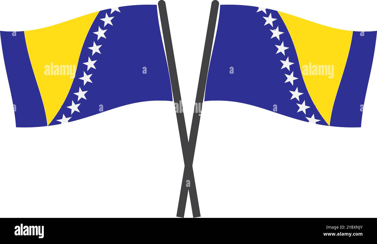 Bosnia and Herzegovina country flag vector illustration symbol design ...