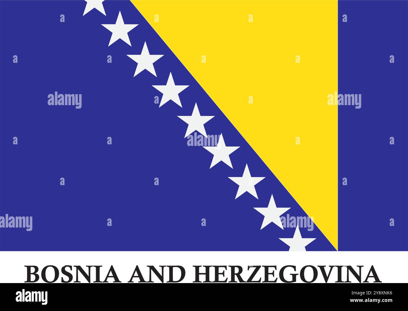 Bosnia and Herzegovina country flag vector illustration symbol design ...