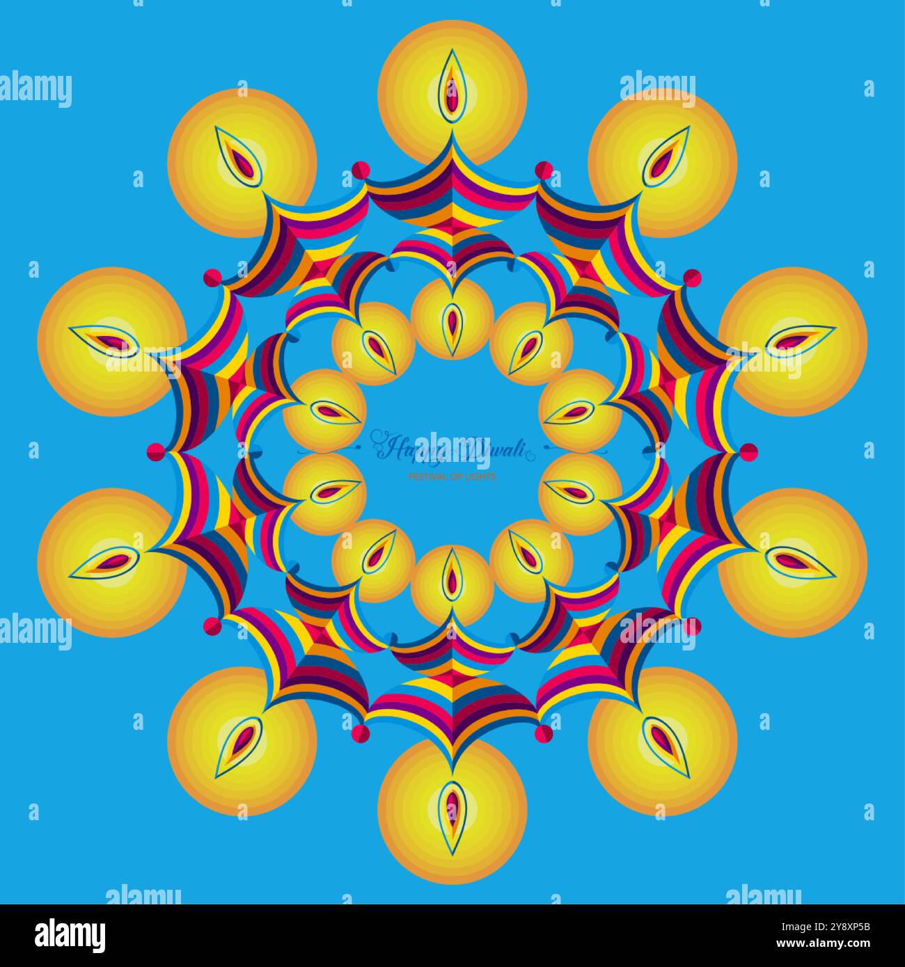 Happy Diwali Festival of Lights India Celebration colorful template ...