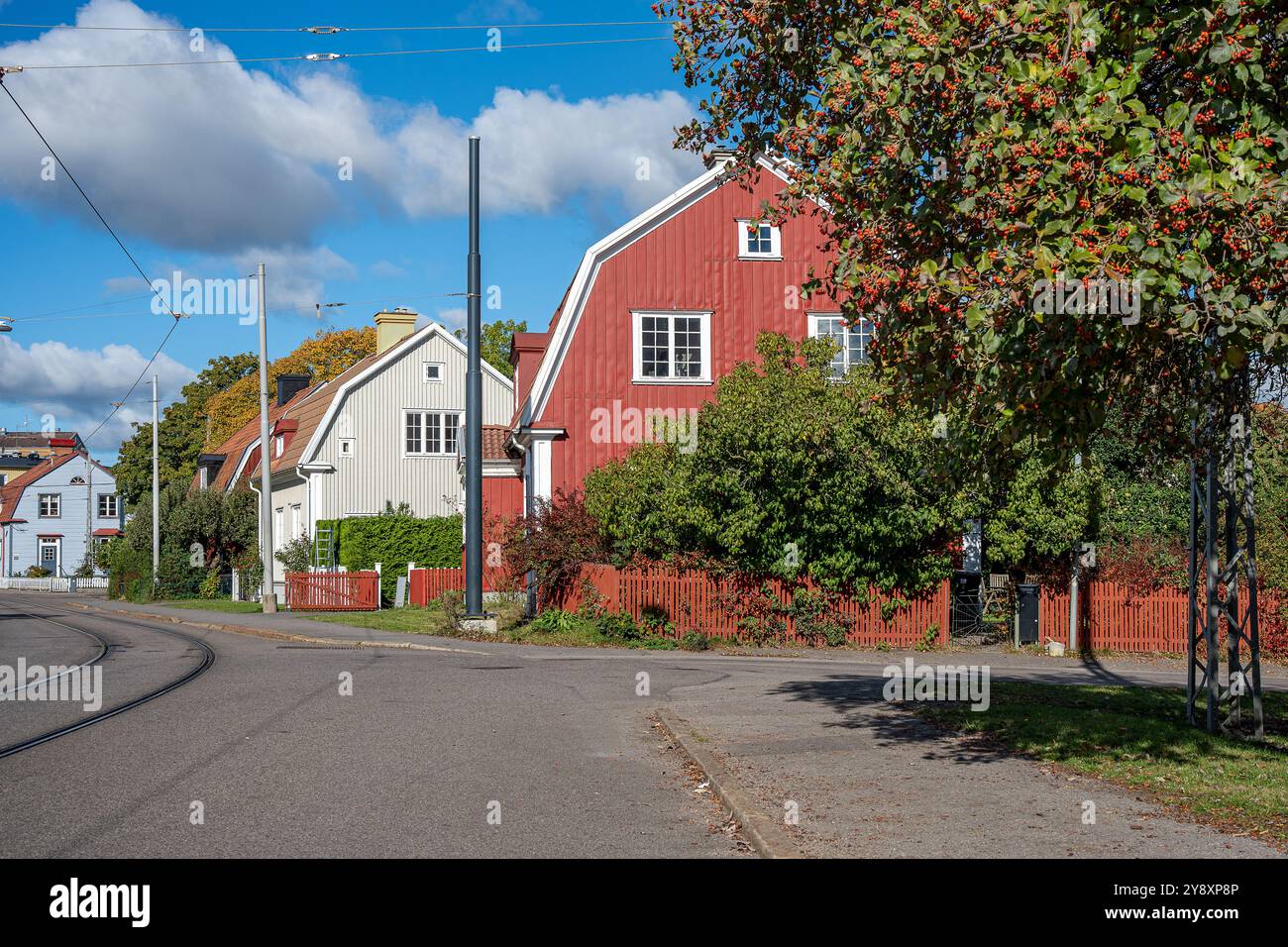 Traditional houses at Värmlandsgatan in the Marielund district of ...
