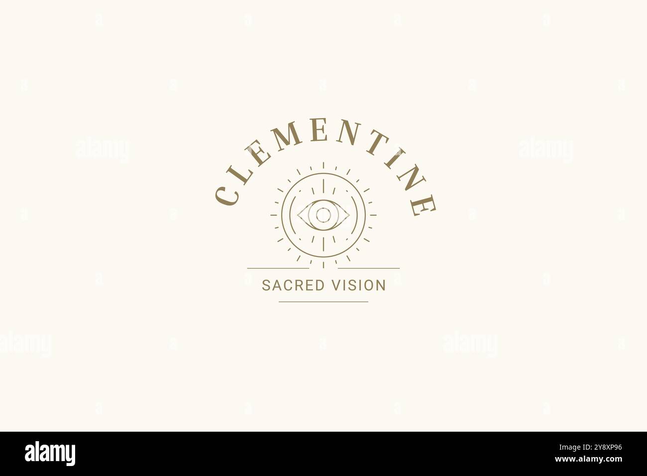 Esoteric all seeing eye mythic minimalist line art logo design template ...