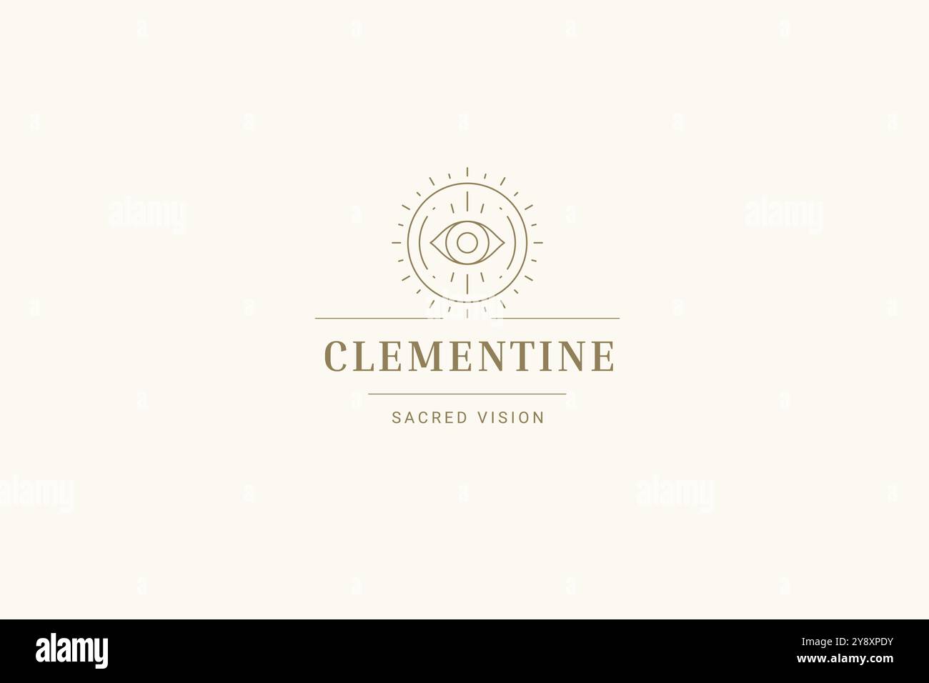 Esoteric all seeing eye line art logo design template for makeup artist ...