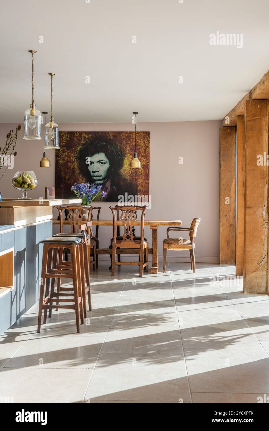 Modern designer open plan kitchen in Gloucestershire, England, UK Stock ...