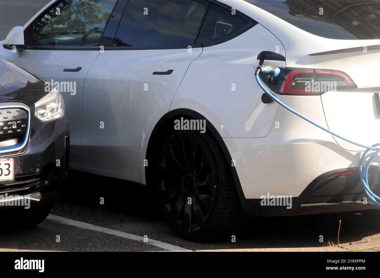 Copenhagen/ Denmark/07 October 2024/Electric cars ccharge station at ...