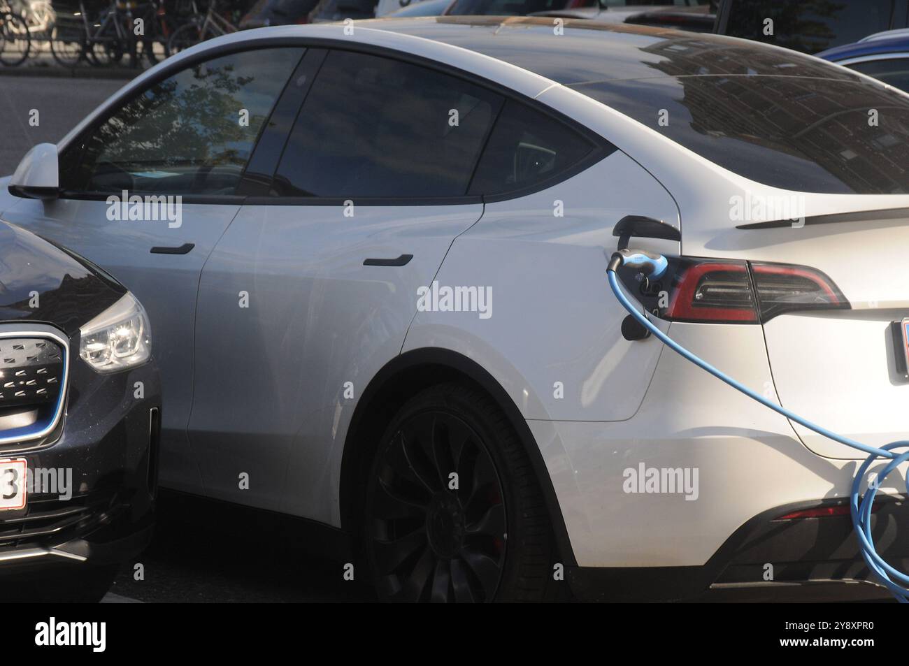 Copenhagen/ Denmark/07 October 2024/Electric cars ccharge station at ...