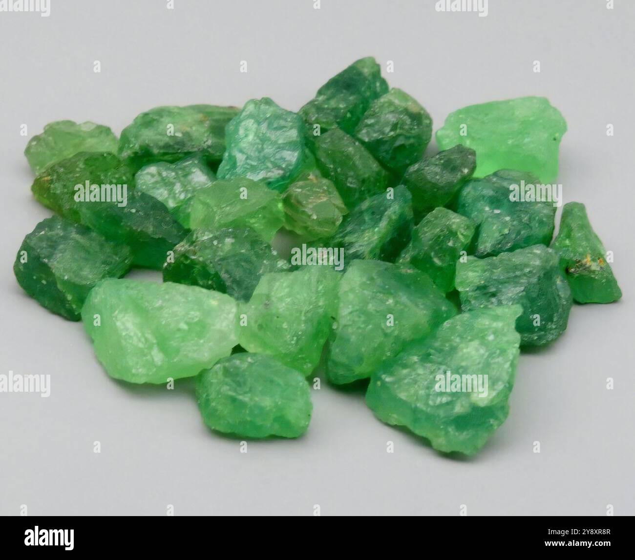 Lush Green Crystals Glimmering in Natural Light Stock Photo - Alamy
