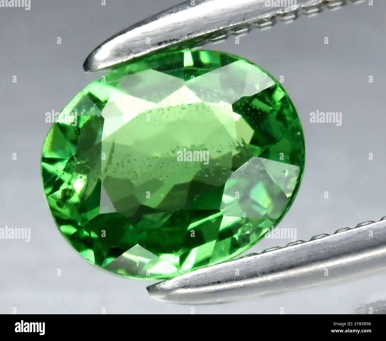 Radiant Green Gemstone Sparkling Under Soft Light Stock Photo - Alamy
