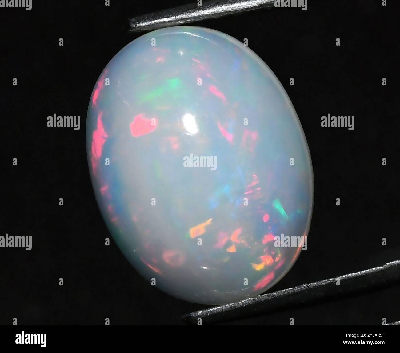 Stunning Opal Gemstone with Iridescent Colors Displayed Elegantly Stock ...