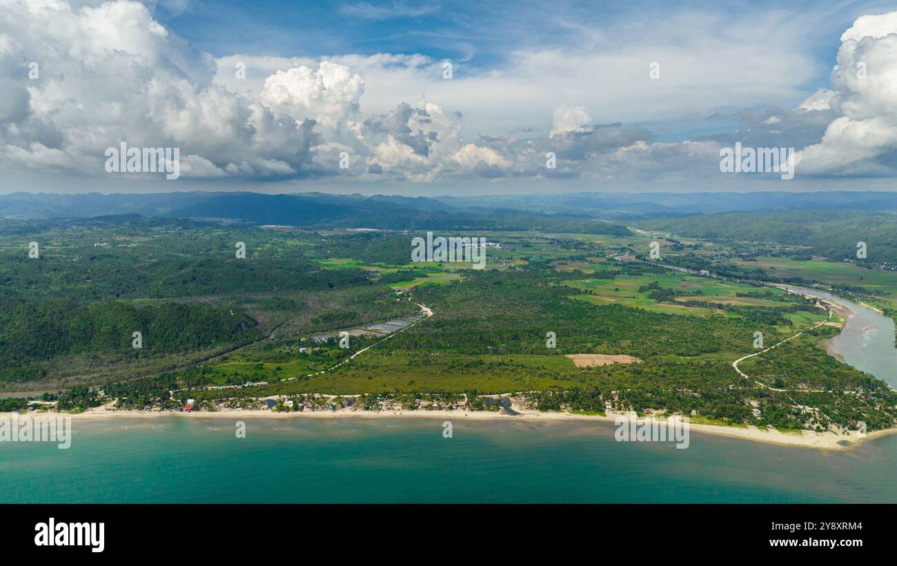 Aerial view of Tropical island and beautiful beach. Negros, Philippines ...