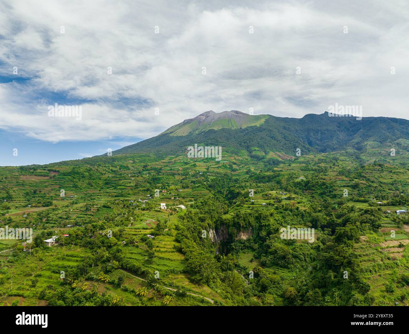 Aerial drone canlaon volcano farmland hi-res stock photography and ...