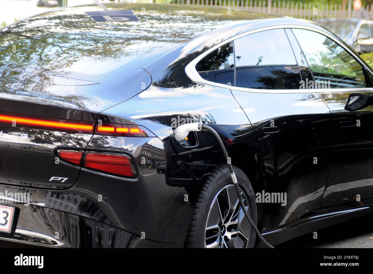 Copenhagen/ Denmark/07 October 2024/Electric cars ccharge station at ...