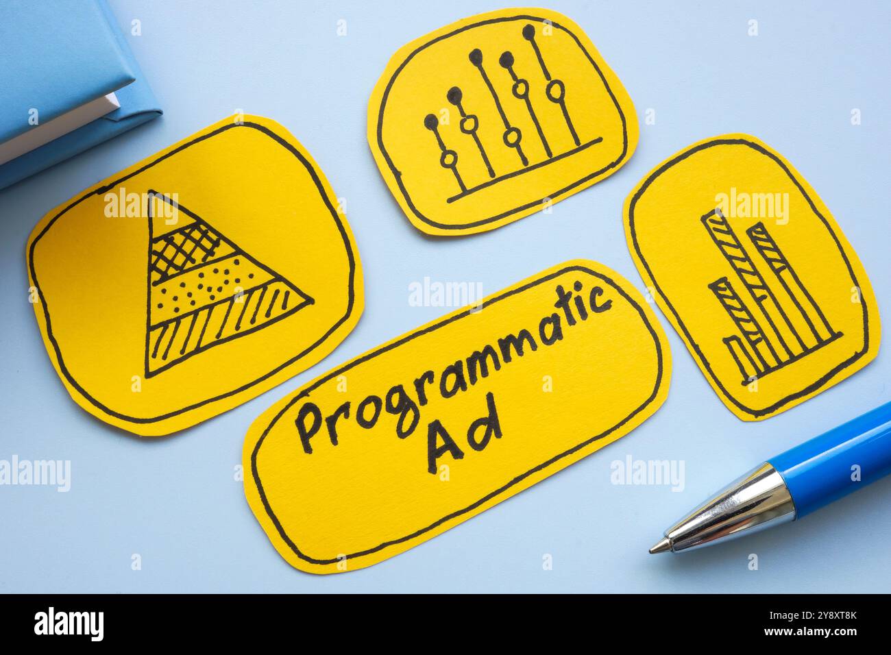 Charts and phrase programmatic ad. Automated advertising Stock Photo ...