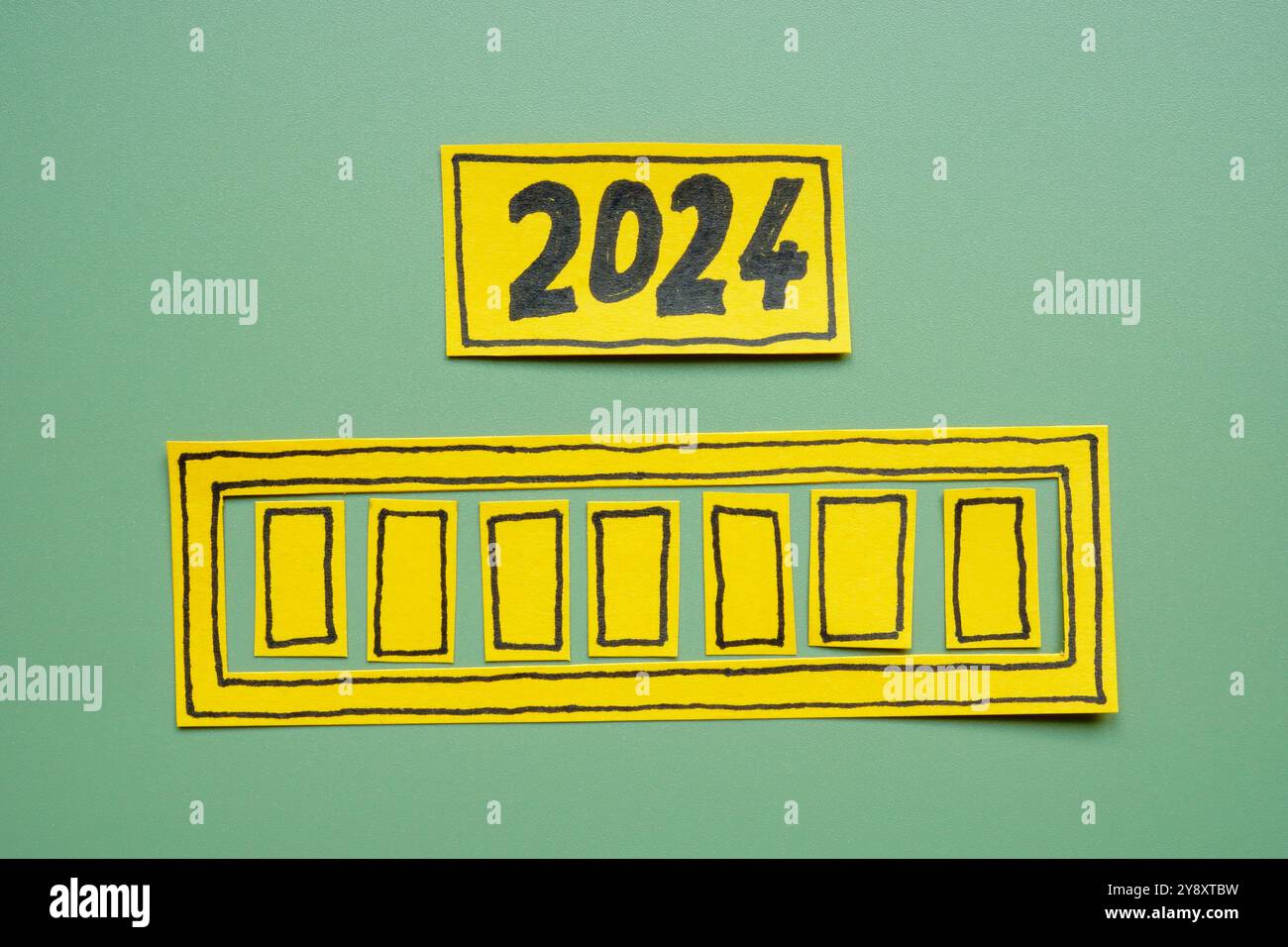 Full progress bar with label 2024. Achievement and readiness for the ...