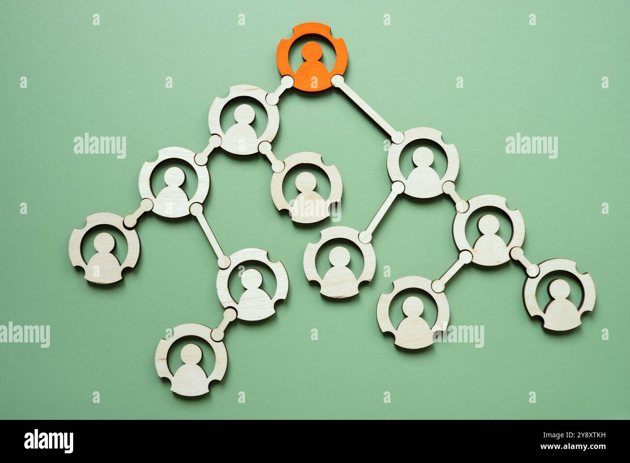 Abstract hierarchical structure represents company organization and ...