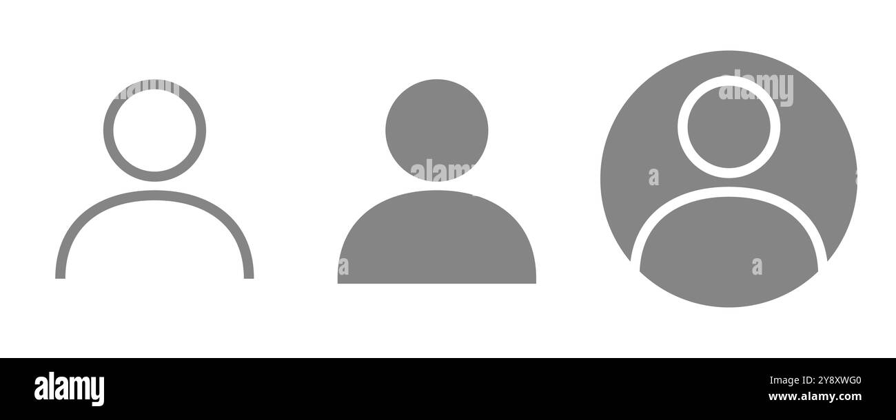 Person icon set in minimalist style. User profile, neutral gender ...