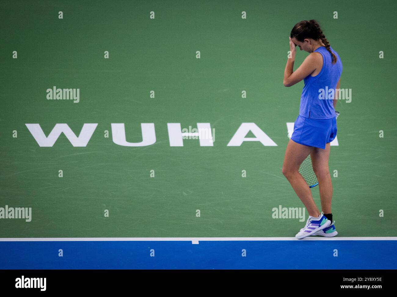 Wuhan, China's Hubei Province. 7th Oct, 2024. Clara Burel of France reacts during the women's ...