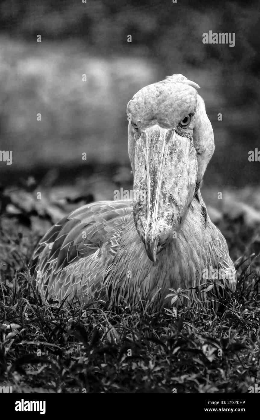 A shoebill (SHOEBILL - (Balaeniceps rex) in Mabamba swamp Uganda, The ...