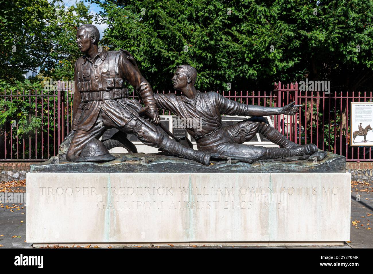 Bronze statue or sculpture of WW1 Victoria Cross hero Trooper Frederick ...