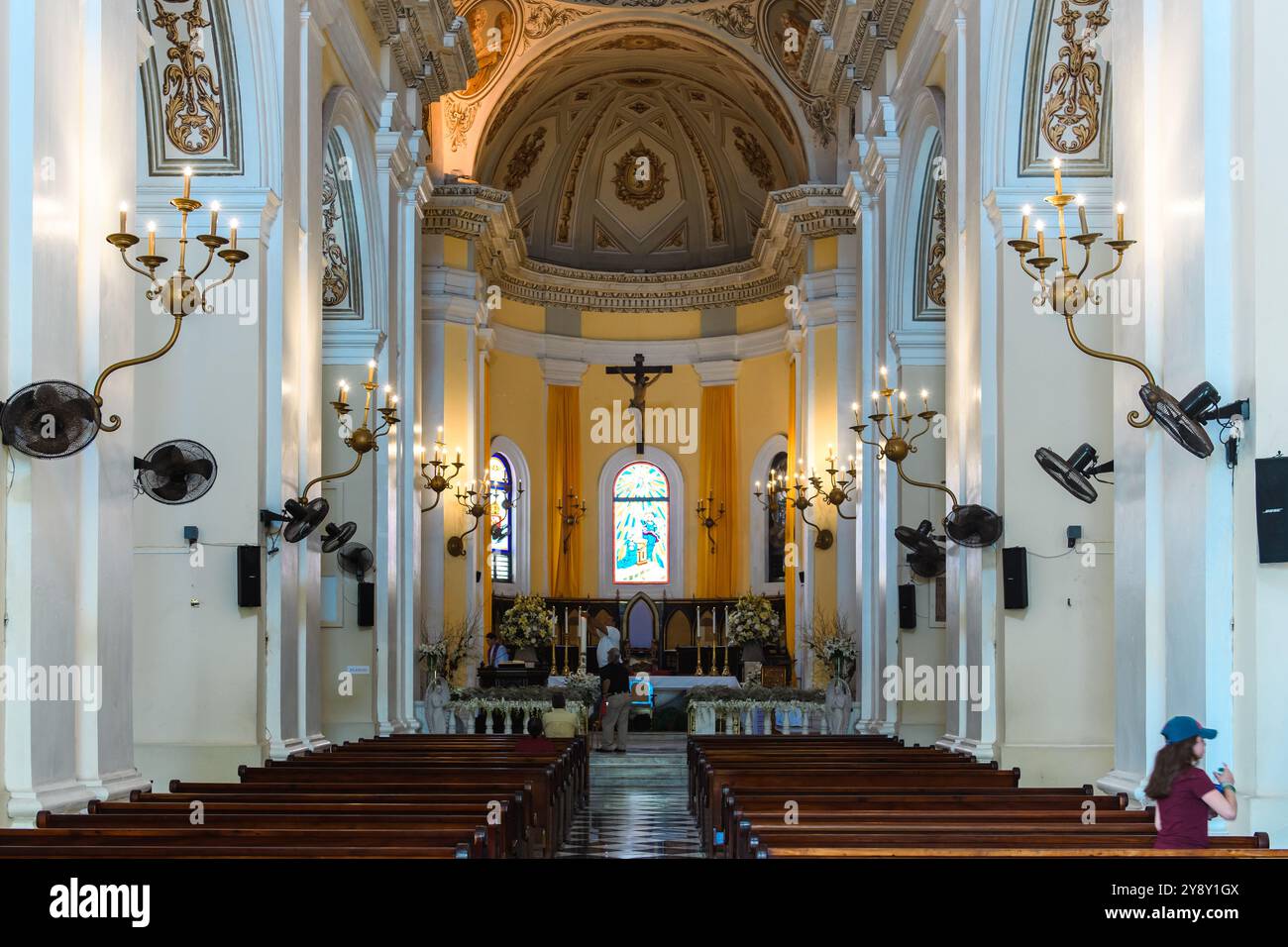 San Juan, Puerto Rico - April 20, 2017: A serene view inside a historic ...