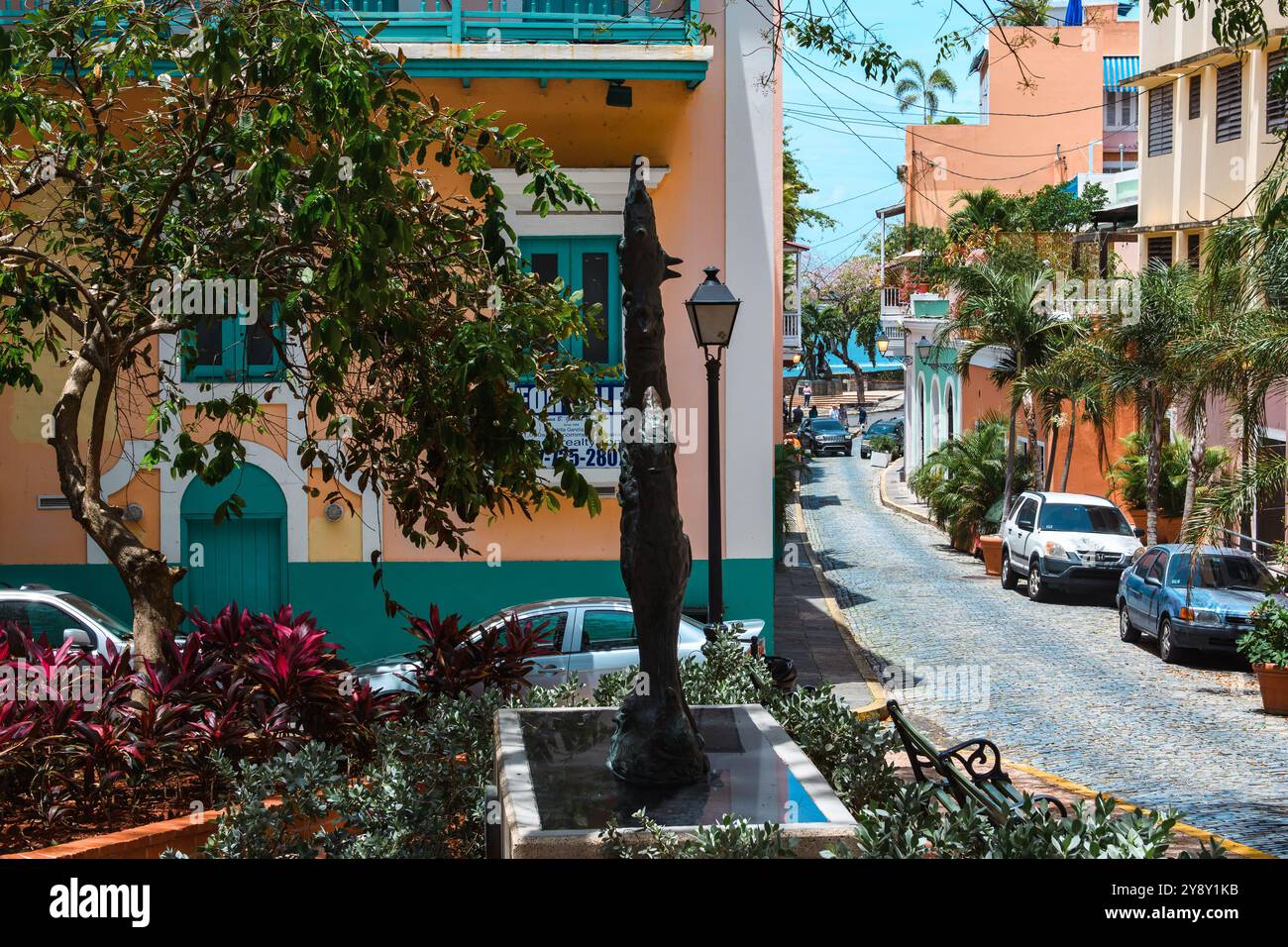 San Juan, Puerto Rico - April 20, 2017: A colorful street in San Juan ...