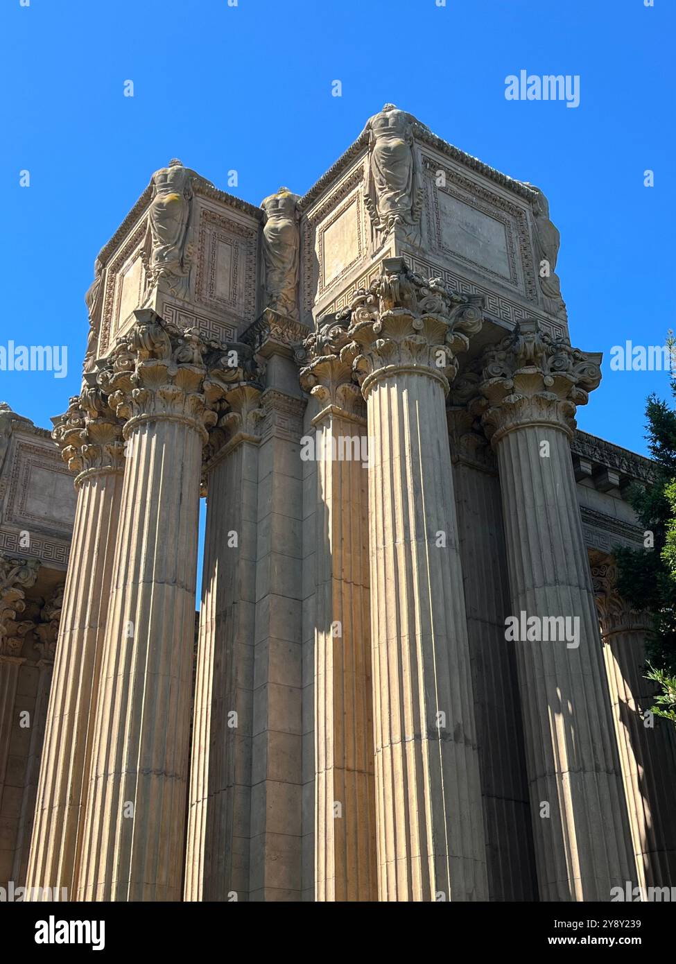 Colonnades at The Palace of Fine Arts built originally in 1915 and ...