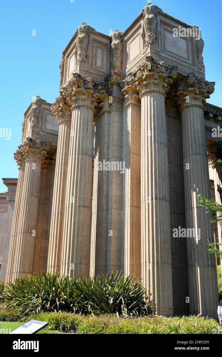 Colonnades at The Palace of Fine Arts built originally in 1915 and ...