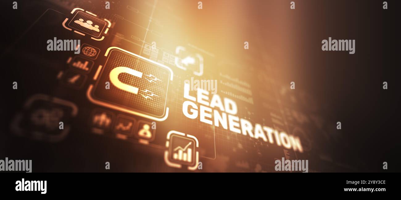 Lead Generation Analysis Business Finance Marketing Concept Stock Photo ...