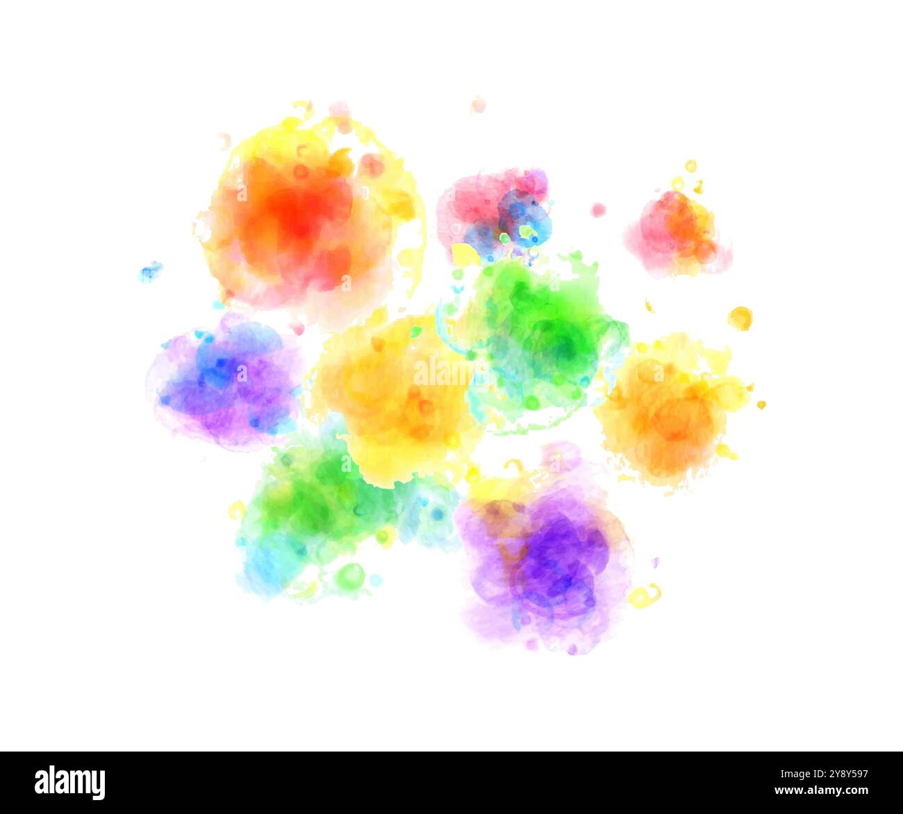 Colorful splashes in rainbow color scheme Stock Vector Image & Art - Alamy
