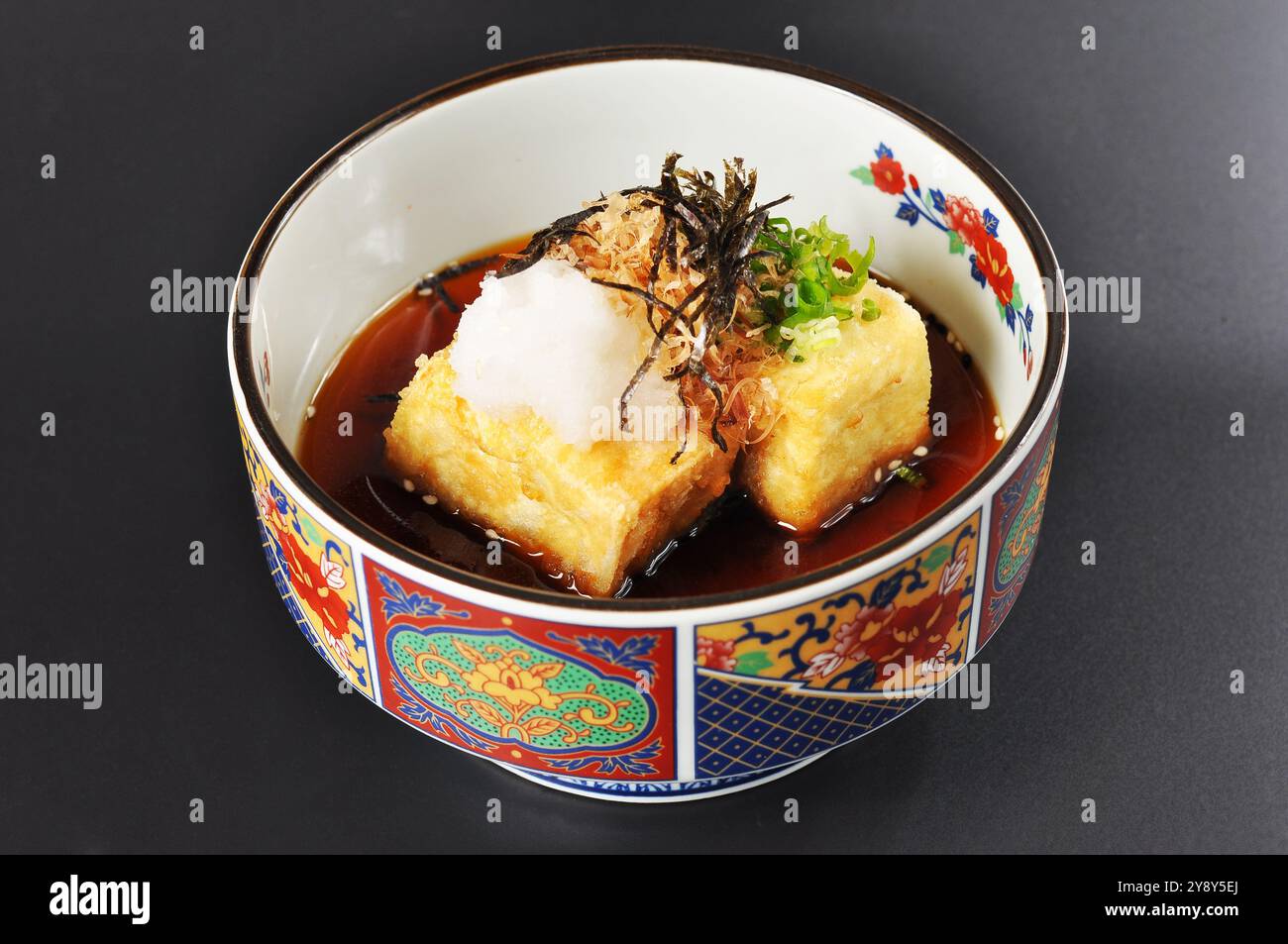 Braised (Stewed) Tofu Puff or Deep fried tofu,Japanese food Stock Photo ...