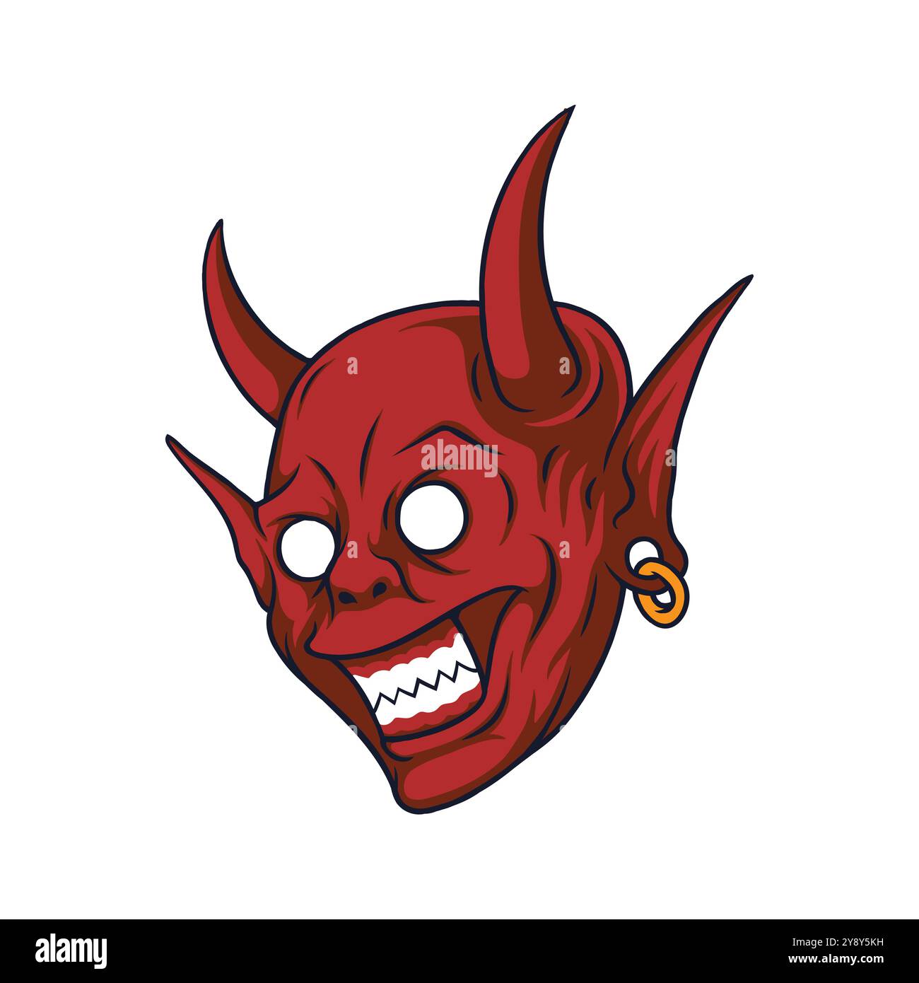 Devil demon head vector illustration Stock Vector Images - Alamy