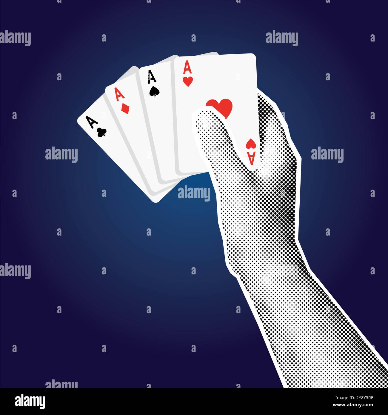 Vector illustration gambling. Hand holding playing cards Stock Vector ...