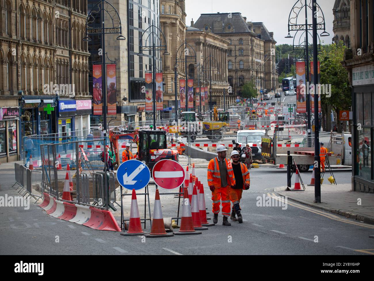 The city centre of Bradford in West Yorkshire which is preparing to ...