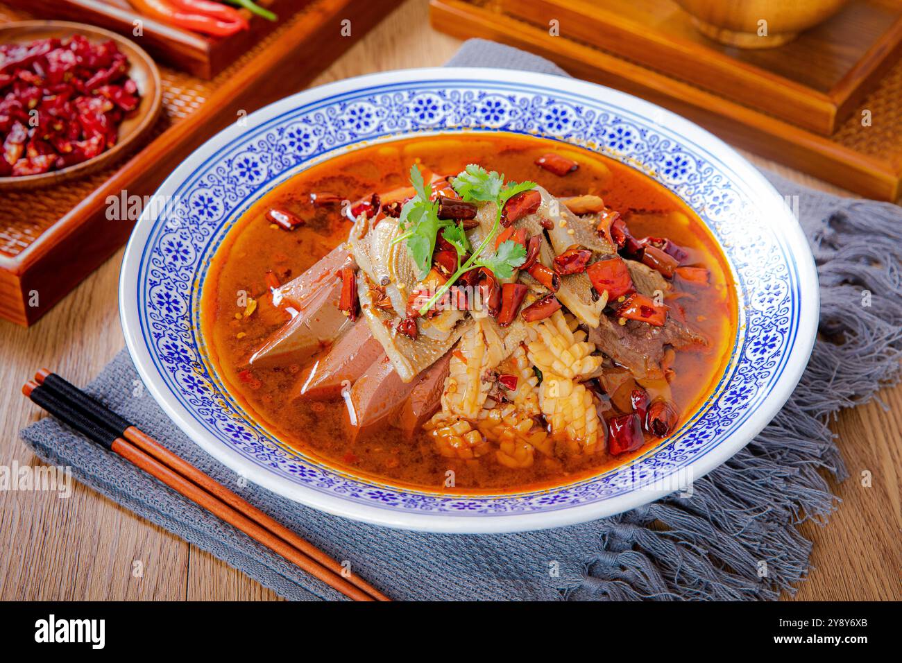 Bashu's Mao Xue Wang，Sautéed Eel with Duck Blood Curd Stock Photo - Alamy
