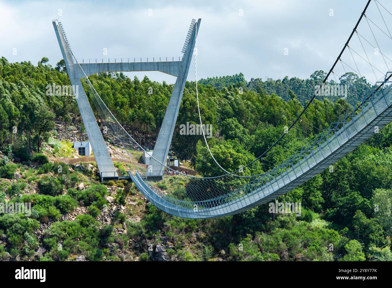Arouca 516 suspension bridge, over the Paiva river, near Arouca ...