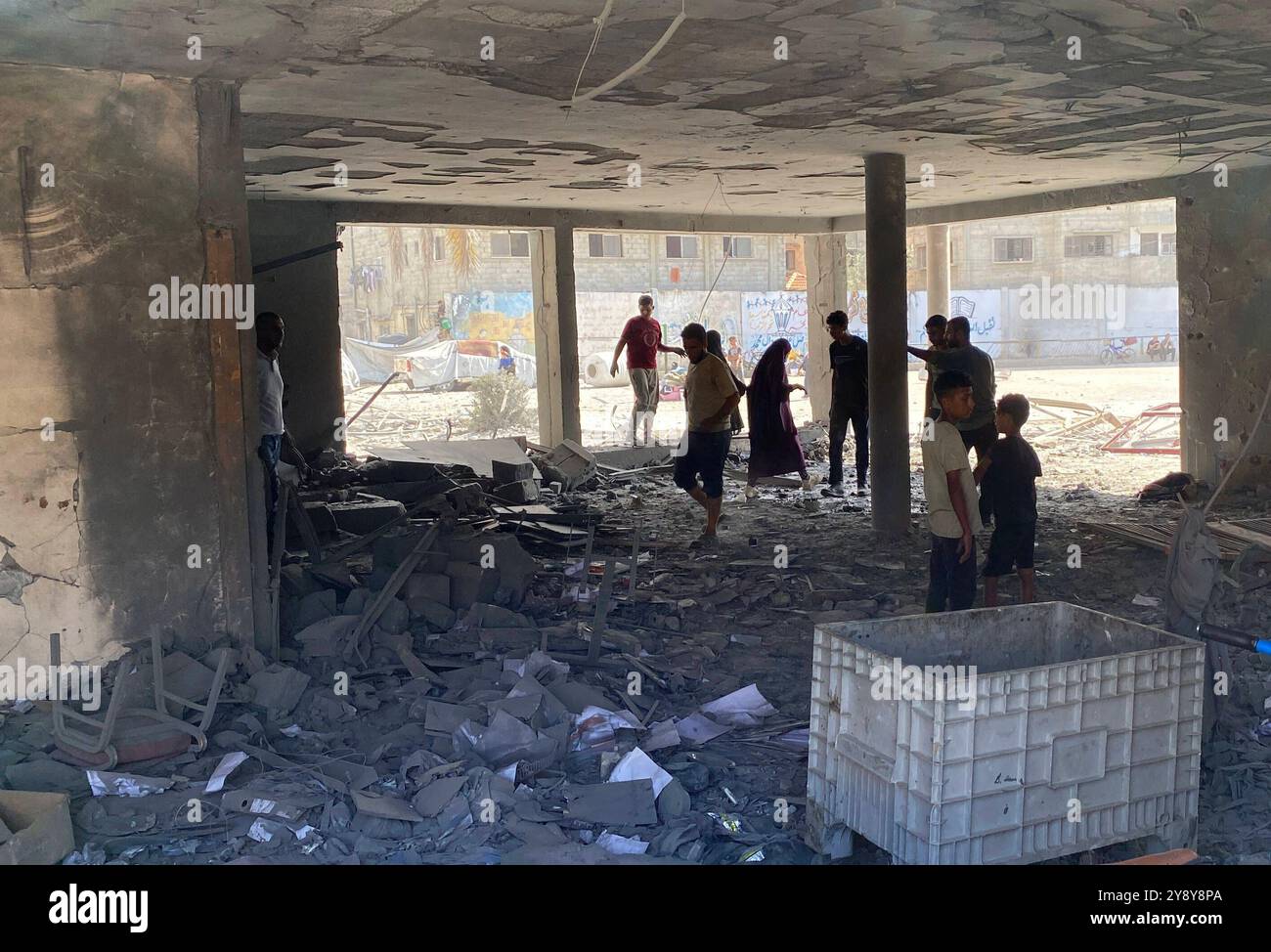 A view of the destruction resulting from the Israeli army s attack on ...