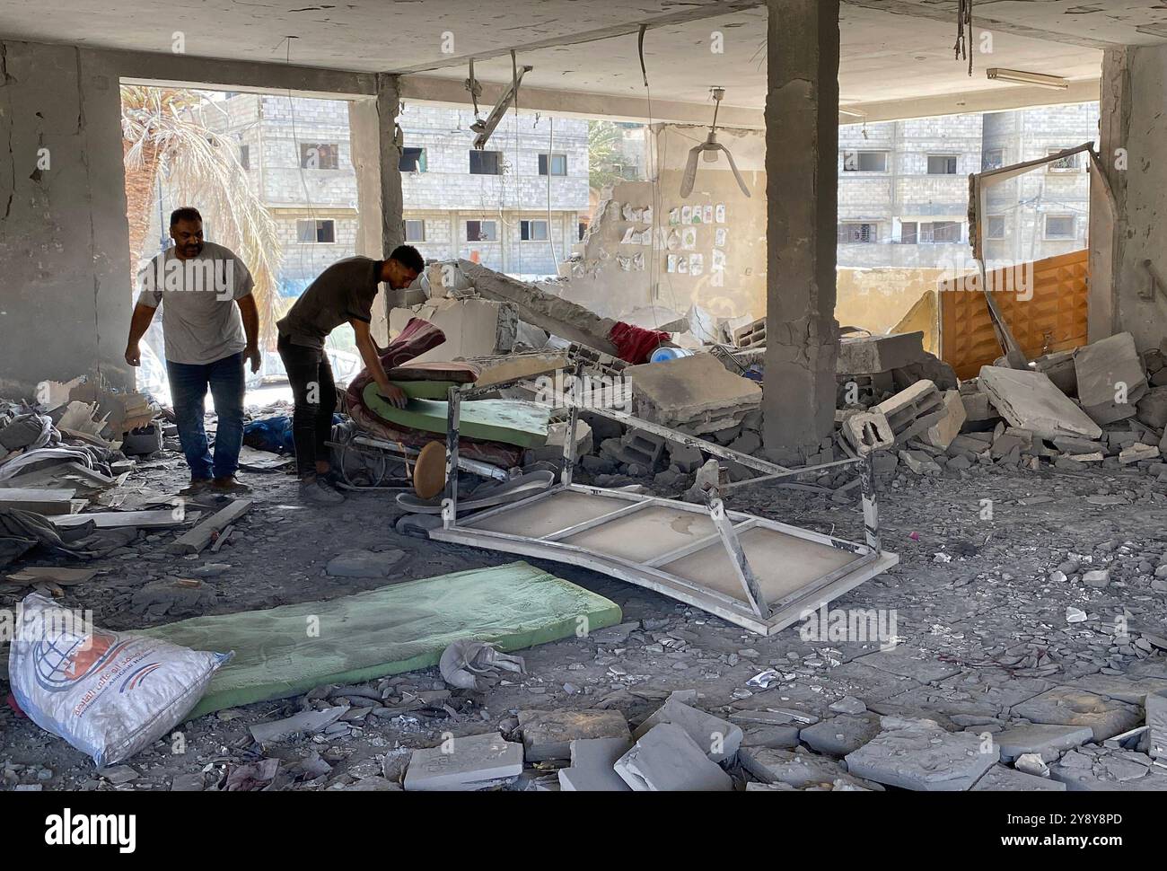 A view of the destruction resulting from the Israeli army s attack on ...