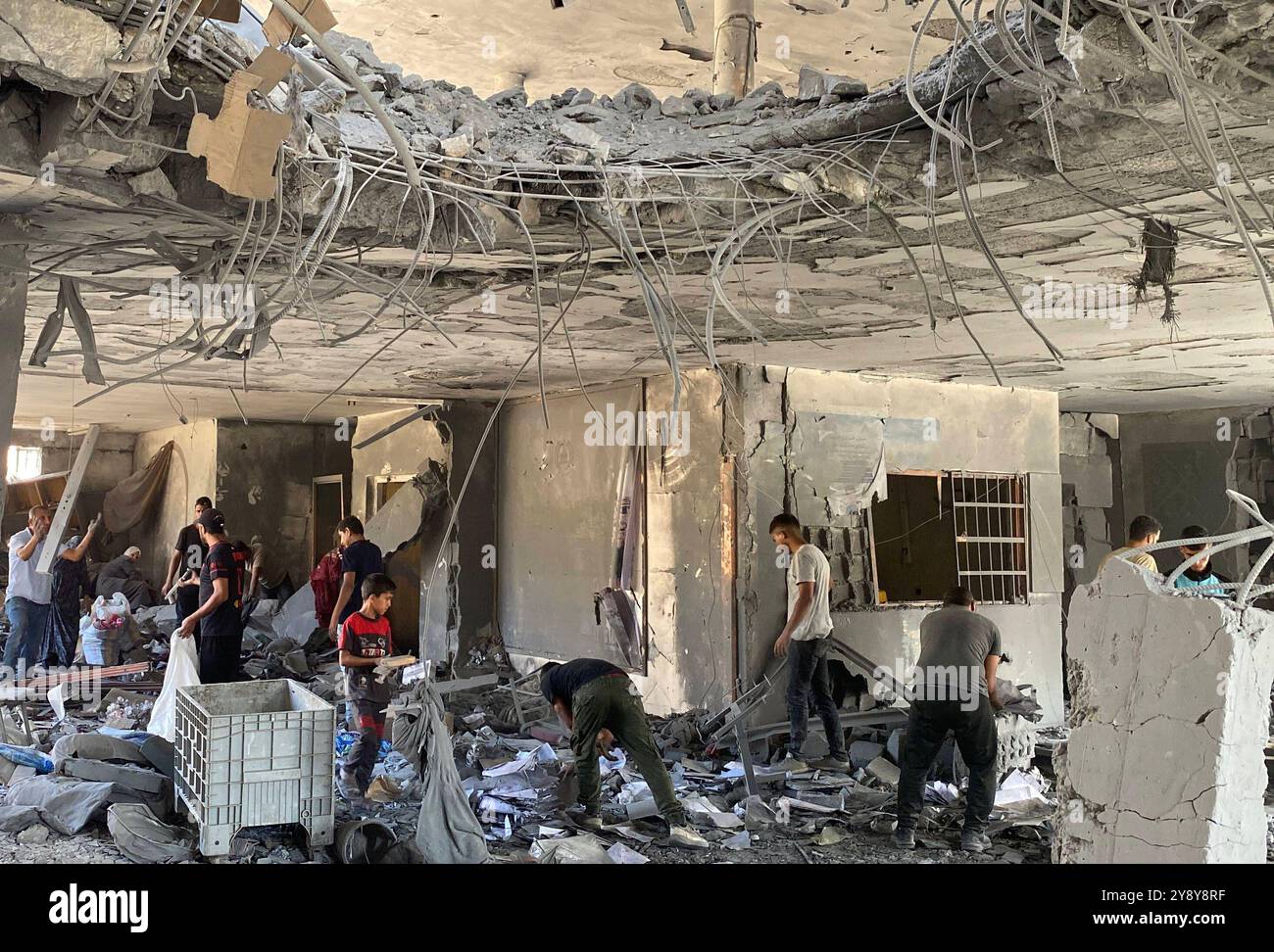 A view of the destruction resulting from the Israeli army s attack on ...