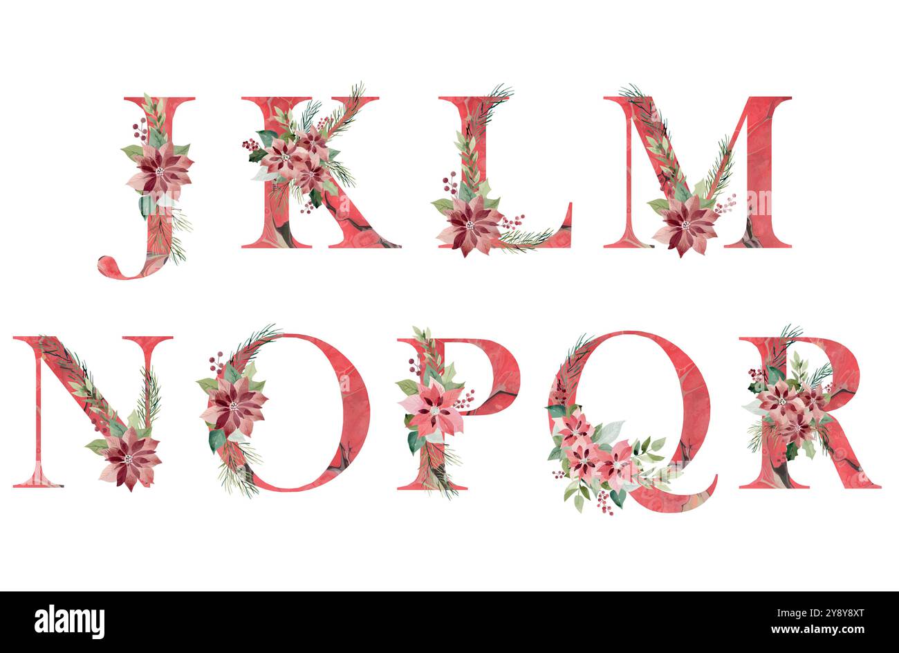 Watercolor floral alphabet Stock Vector Image & Art - Alamy