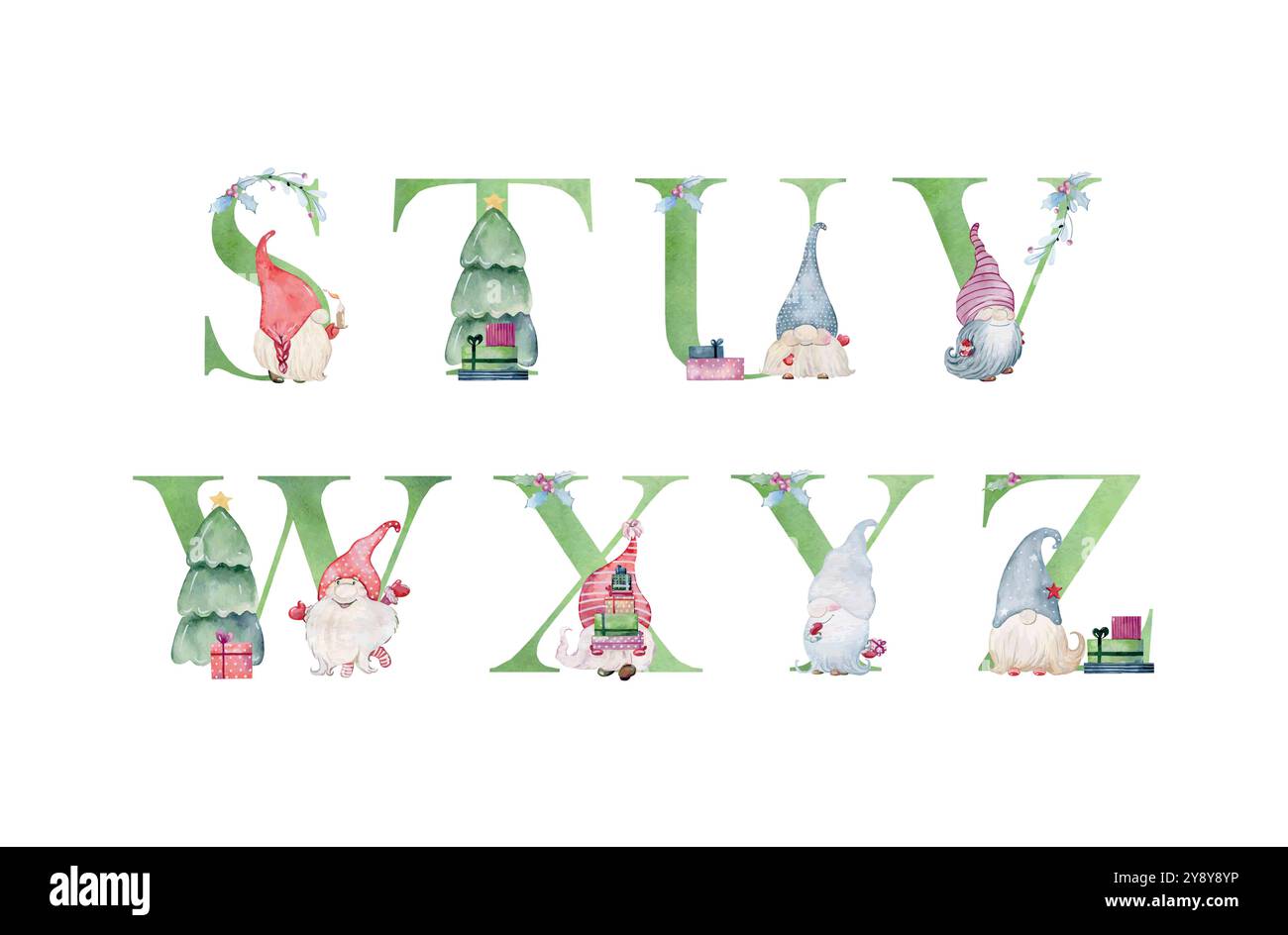 Watercolor painting set christmas Stock Vector Images - Alamy