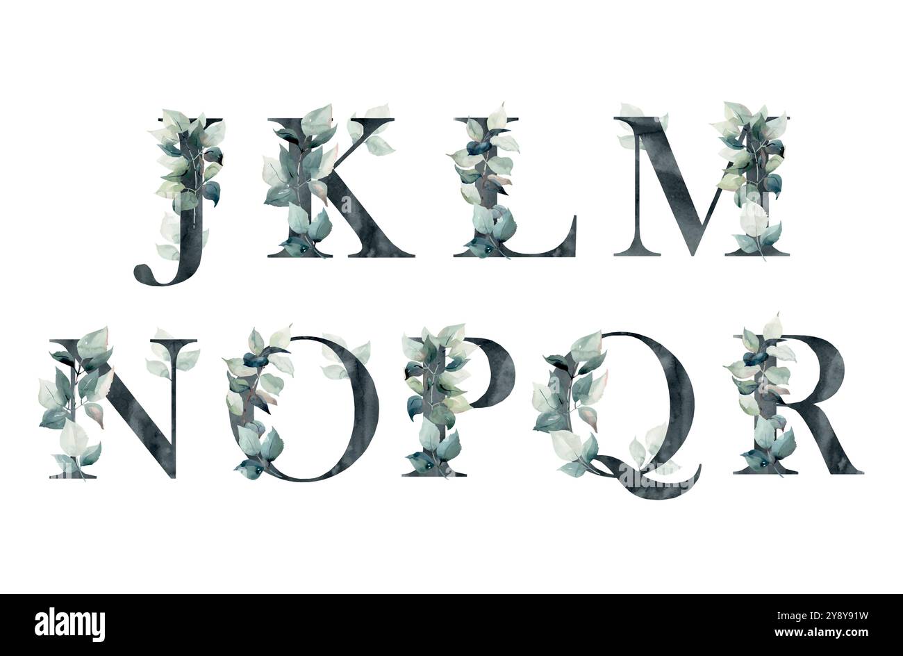 Watercolor floral alphabet Stock Vector Image & Art - Alamy