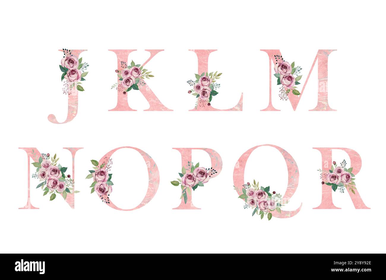 Watercolor floral alphabet Stock Vector Image & Art - Alamy