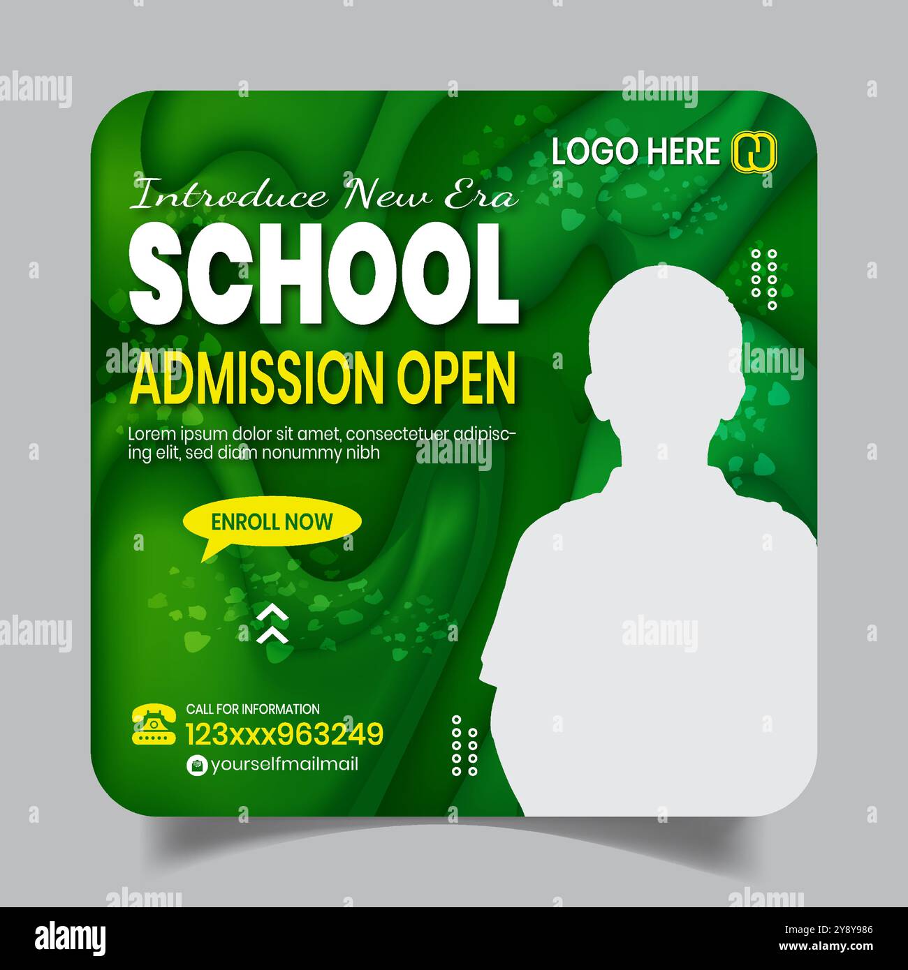 Modern Admission Social Media Post Design Template Stock Vector Image ...
