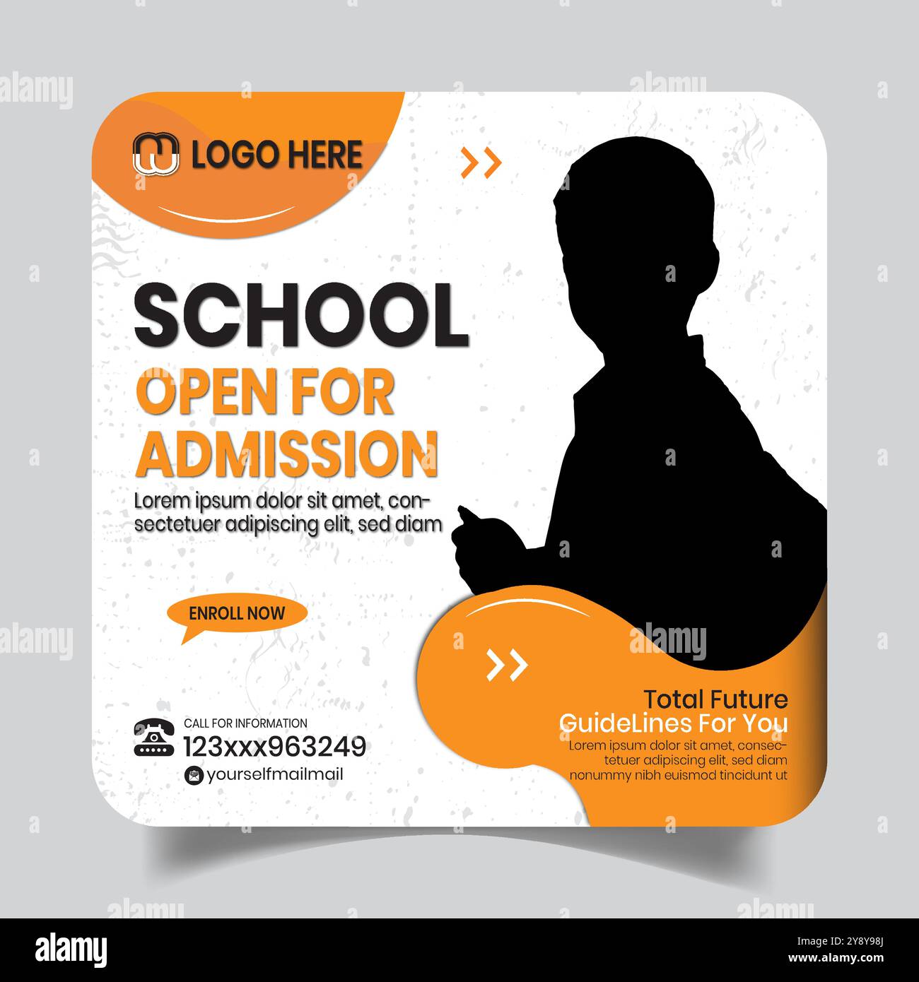 Minimal Unique Kids School Social Media Post Design Banner Stock Vector ...