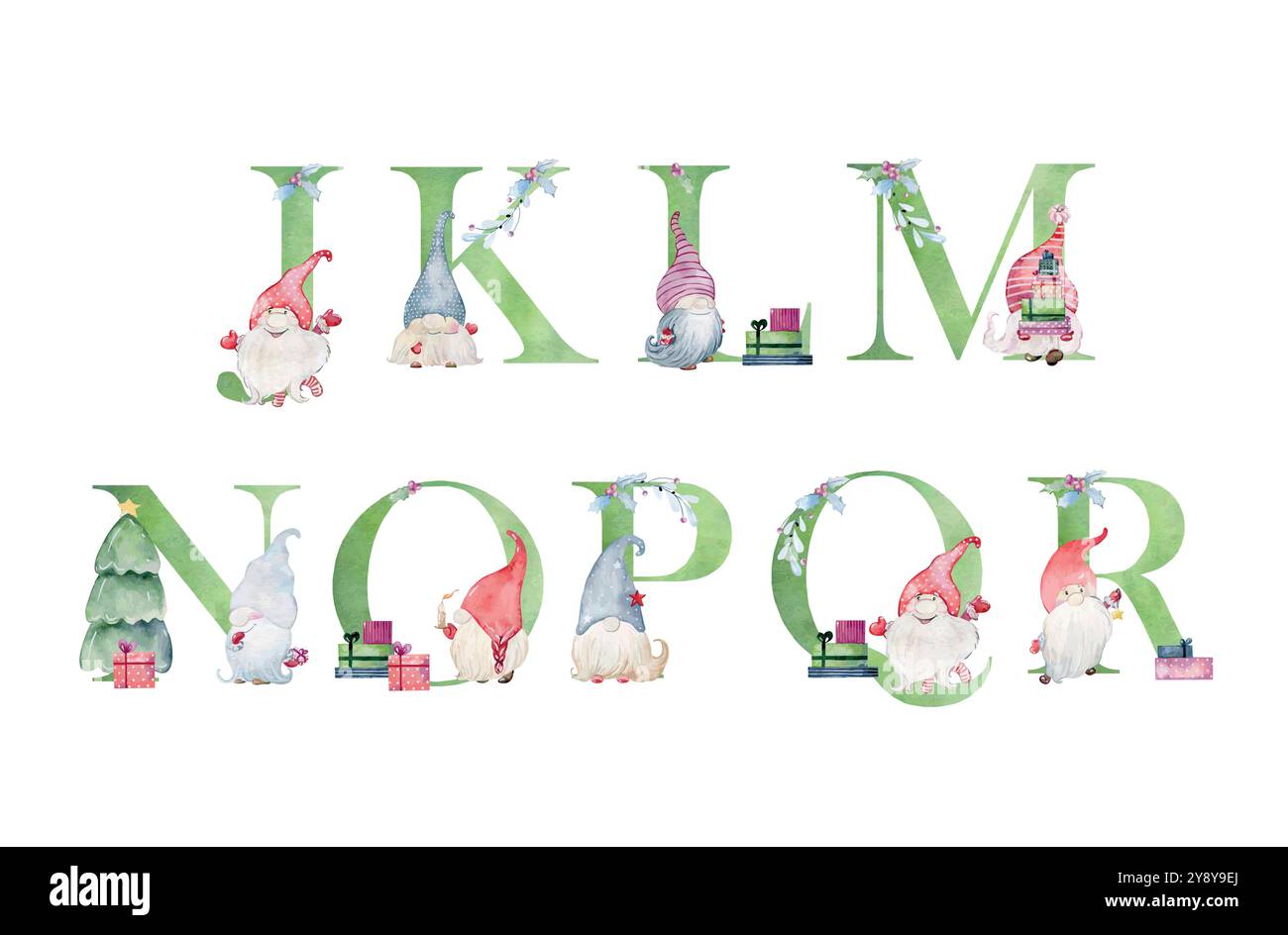 Watercolor painting set christmas Stock Vector Images - Alamy