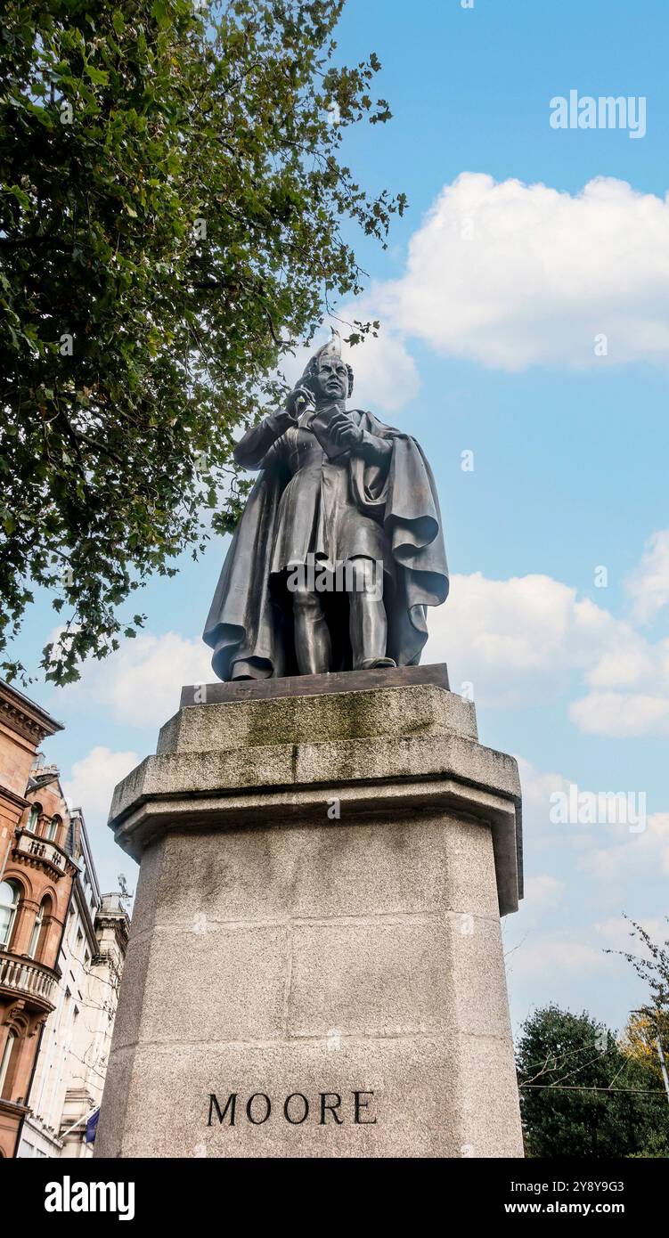 The statue of Thomas Moore (1779-1852) the Irish poet and singer at the ...