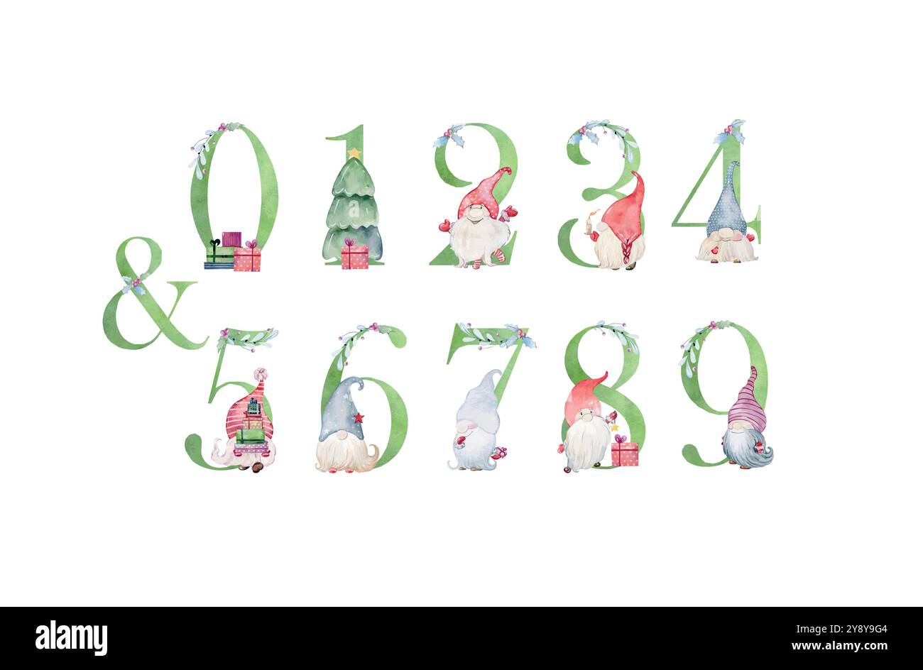 Watercolor winter clipart set Stock Vector Images - Alamy